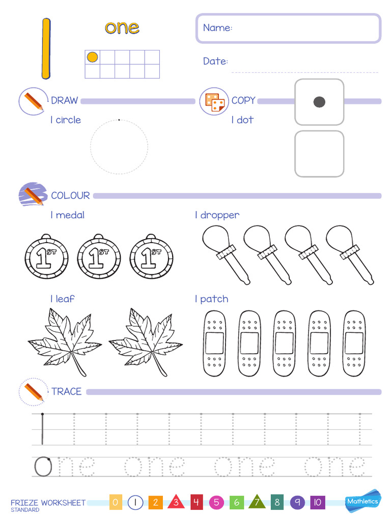 Standard Worksheets 1 To 10 - A4 | PDF