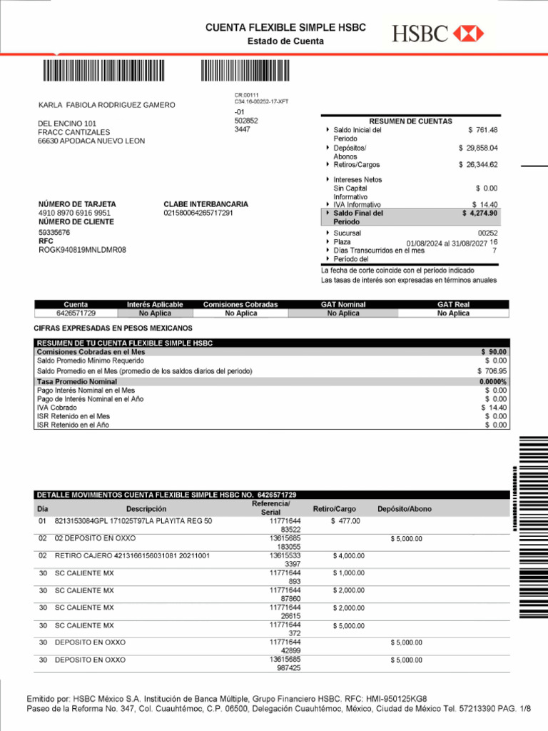 Estado de Cuenta HSBC | PDF