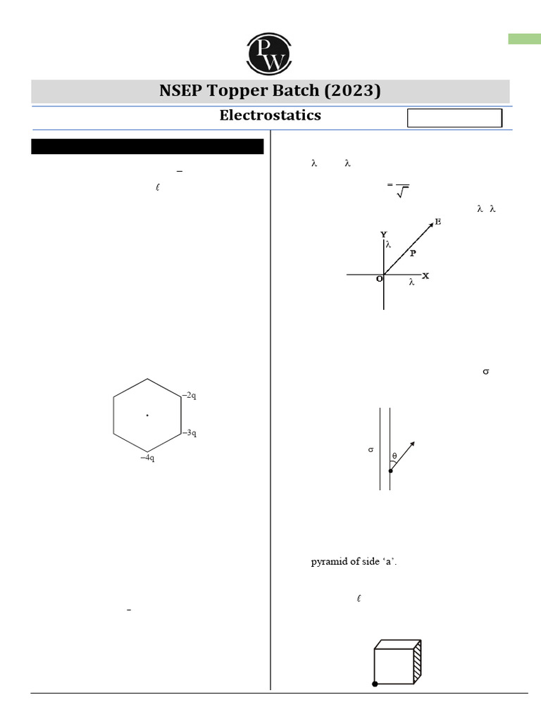 64c23abaa59ef900189e7c8f - ## - Practice Sheet 02 - Electrostatic | PDF