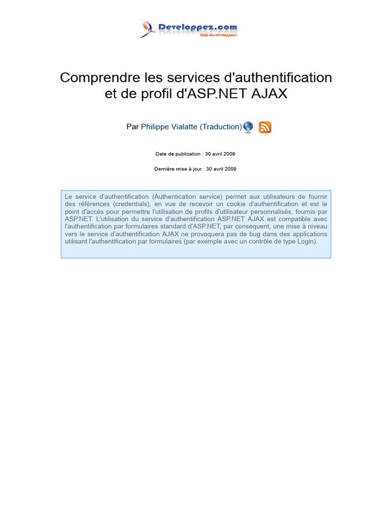 Ajax Authentication Profile Application Services | PDF