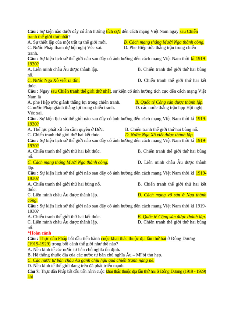 TRẮC NGHIỆM ÔN TẬP 12 - HK1 | PDF