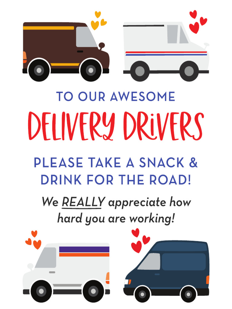 Basic Delivery Driver Thank You Sign | PDF