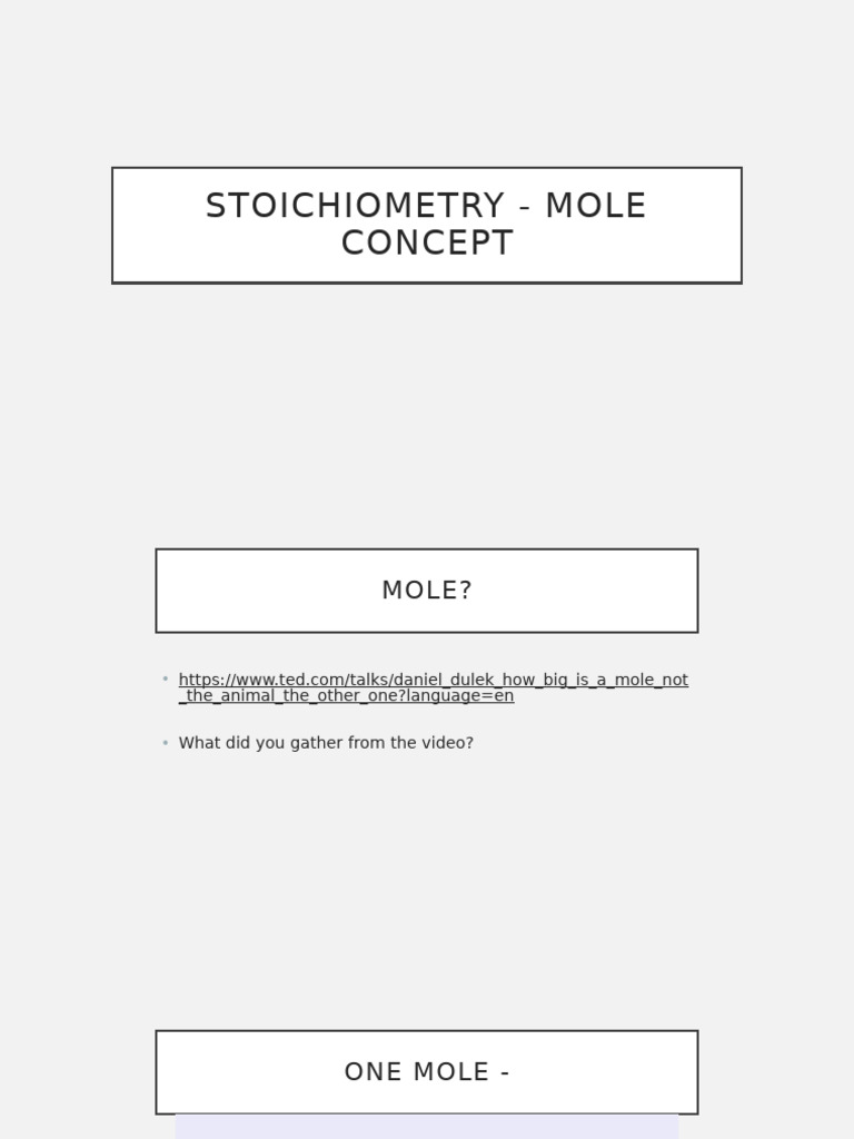 Stoichiometry - Mole Concept | PDF