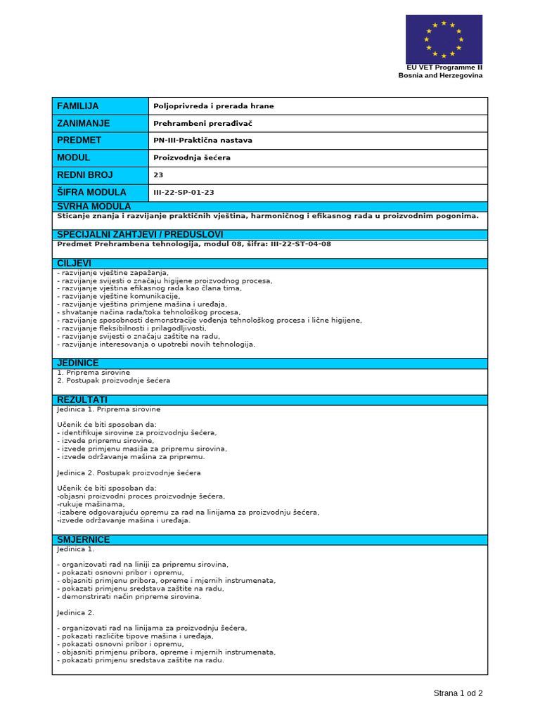 5 Proizvodnja Secera | PDF