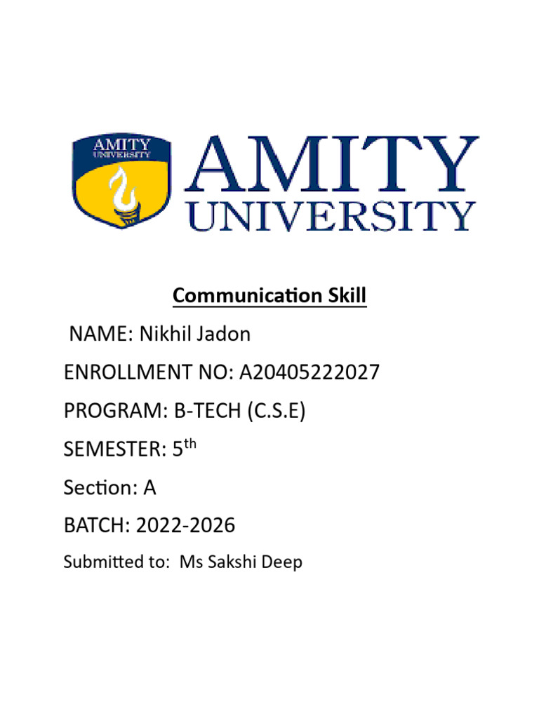 Amity Front Page 1 | PDF