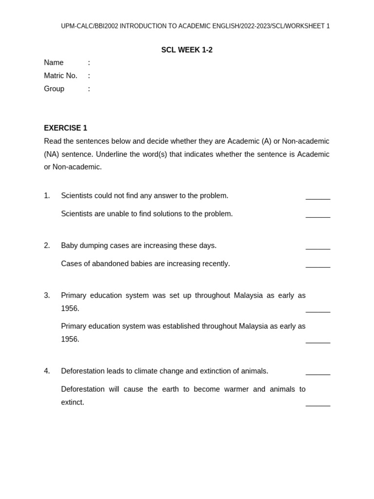 Bbi2002 SCL 1 Week 1 and 2 | PDF