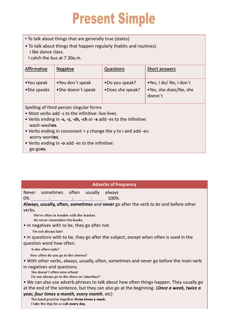 Present Simple & Present Continuous | PDF | Verb | Syntactic Relationships