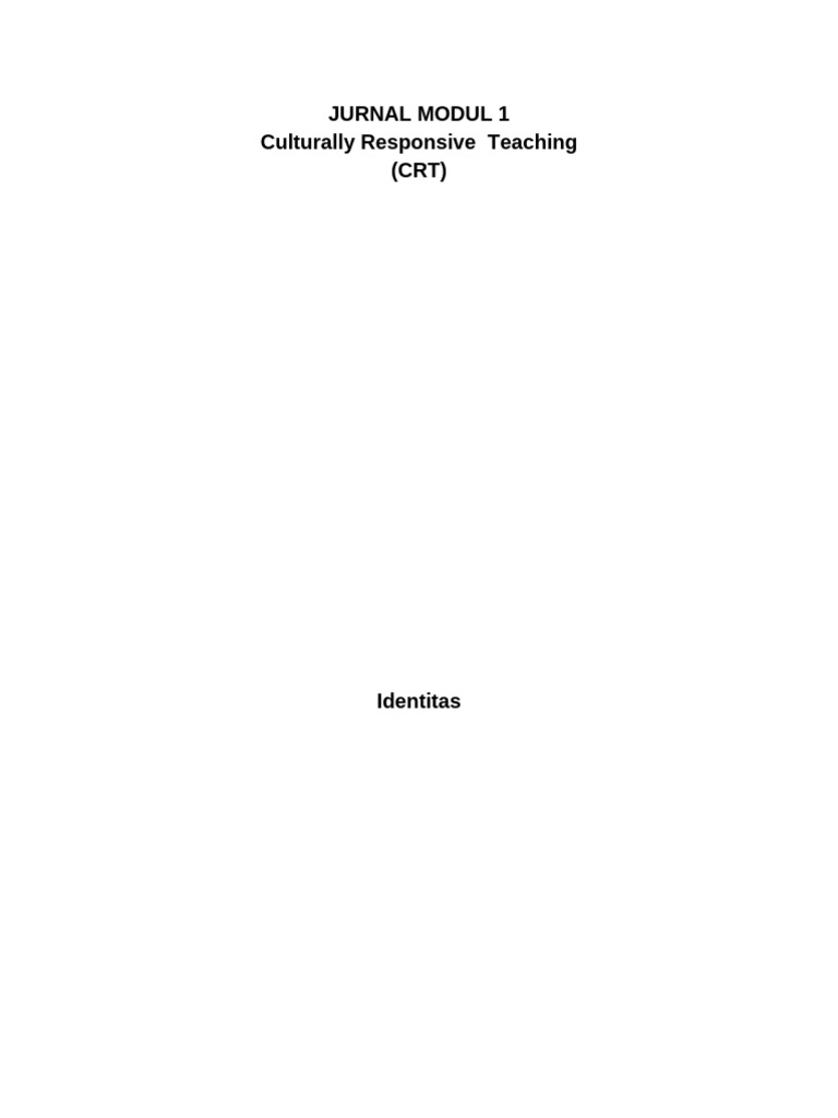 Culturally Responsive Teaching | PDF | Career & Growth