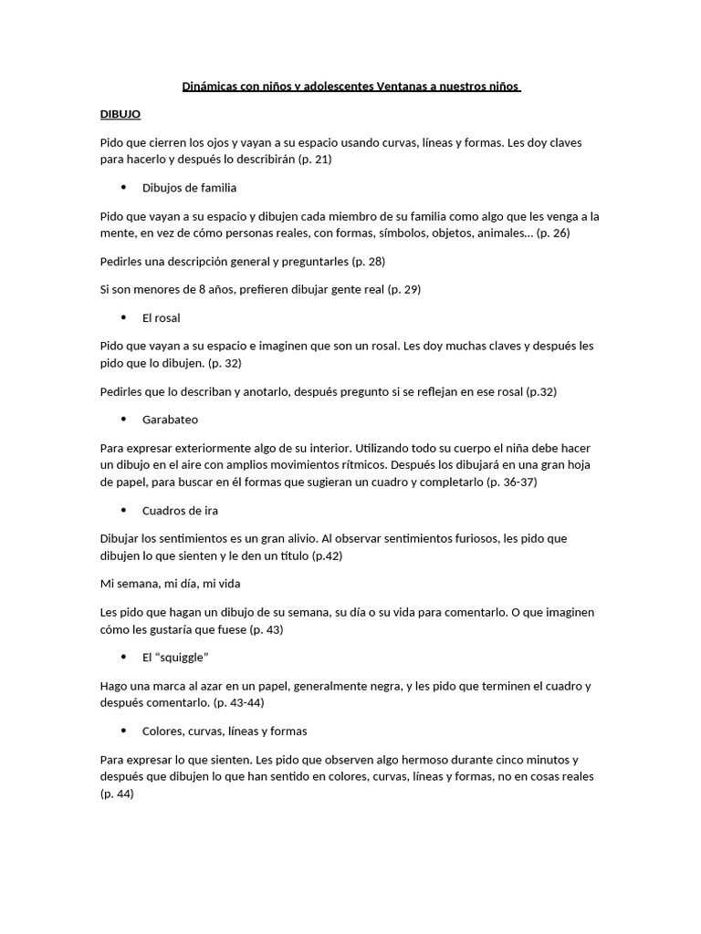 Activitats Oaklander Niños y Adolescentes | PDF