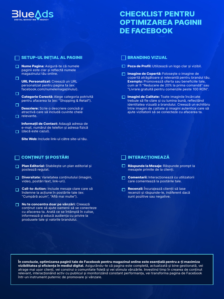 Checklist Pentru Optimizarea Paginii de Facebook | PDF