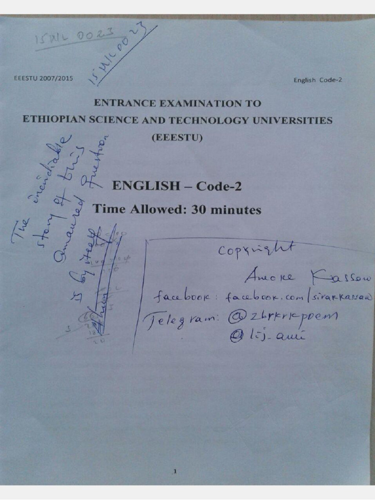 English Exam | PDF