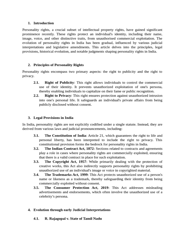 personality rights | PDF