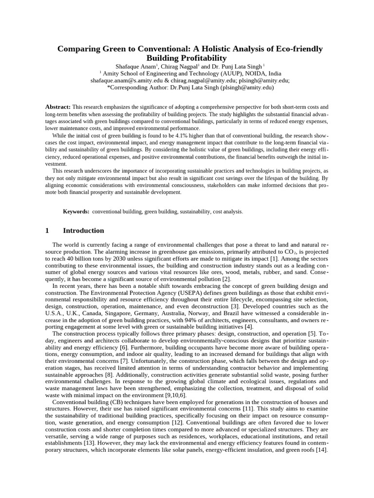 Comparing Green to Conventional A Holistic Analysis of Eco-friendly ...