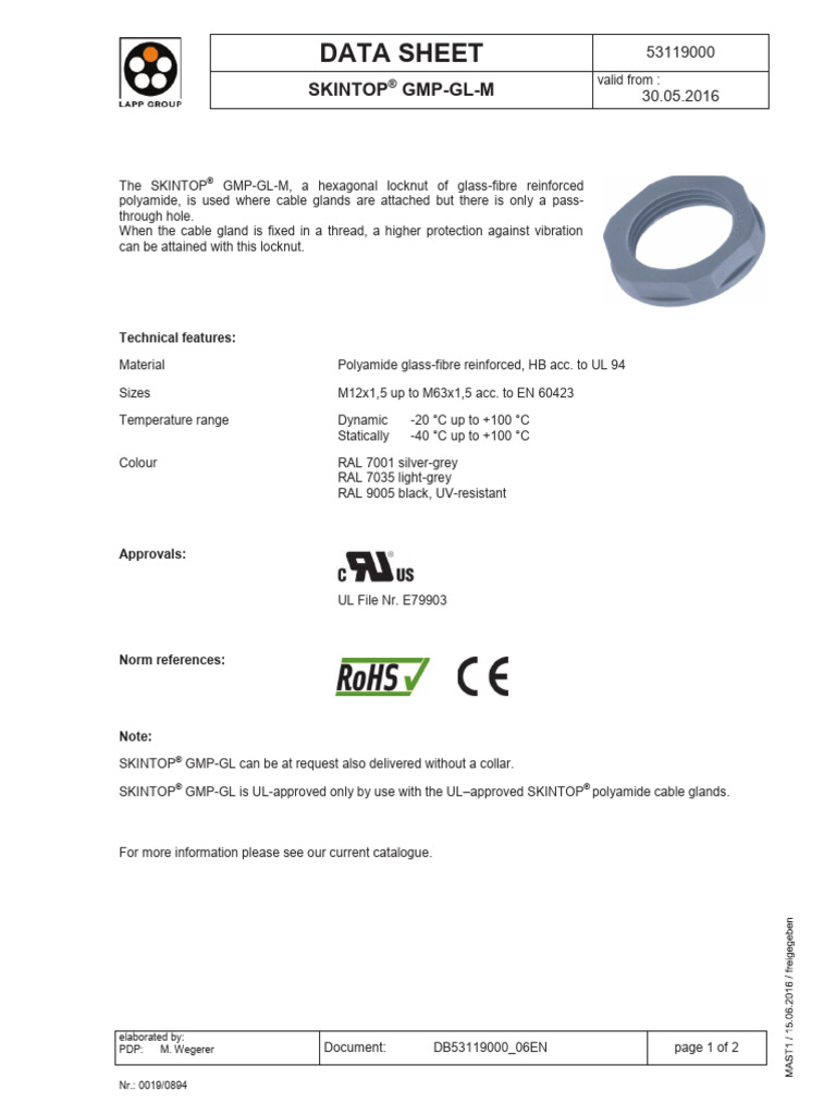 Lap - Skintop - GMP GL M20sgy | PDF