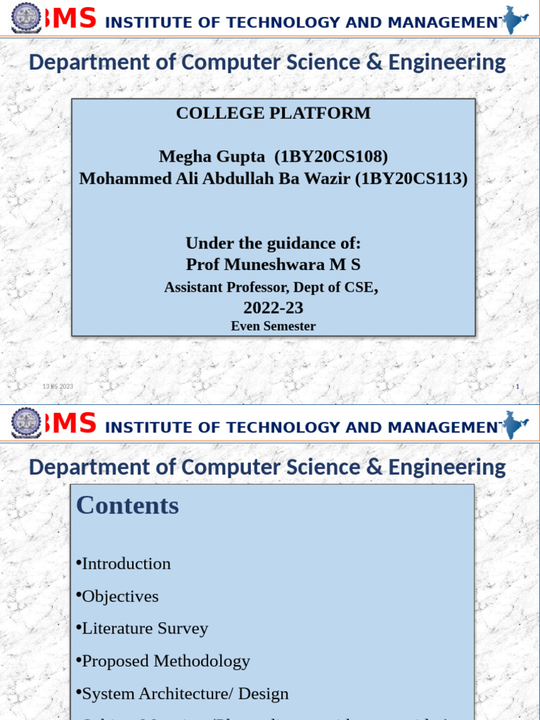 Project Presentation College Platform | PDF
