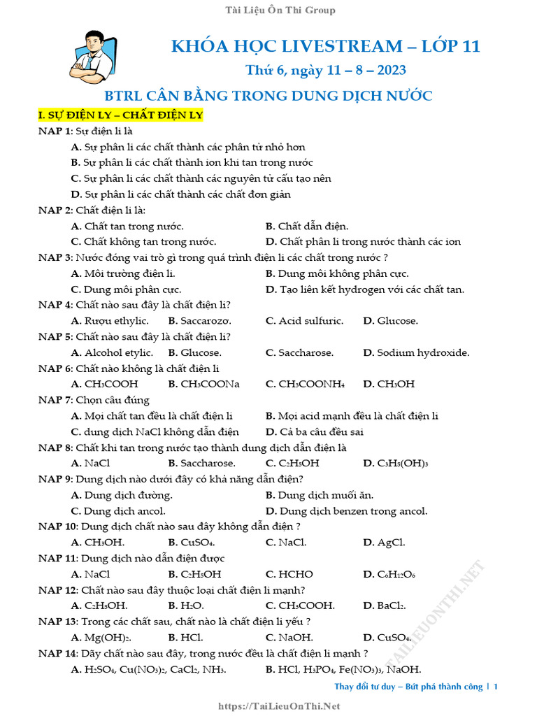 Lá P LIVESTREAM - 2K7 - BTRL - Cã N Báº NG Trong Dung Dá CH H2O | PDF