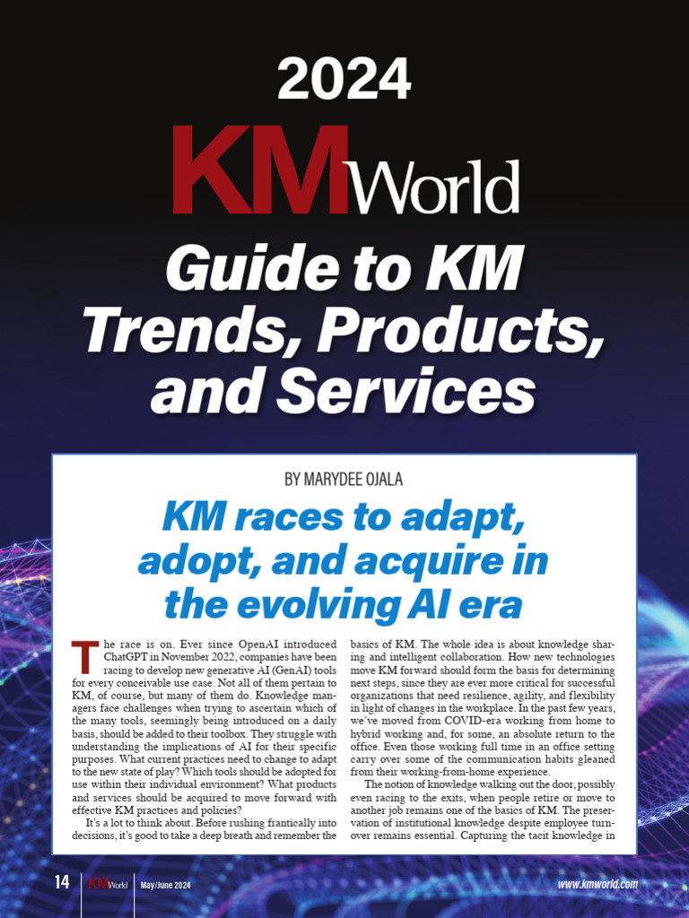 2024 KMWorld Guide To KM Trends Products and Services | PDF