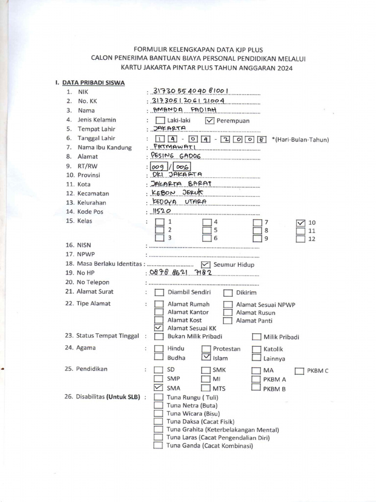 Form Data Amanda | PDF