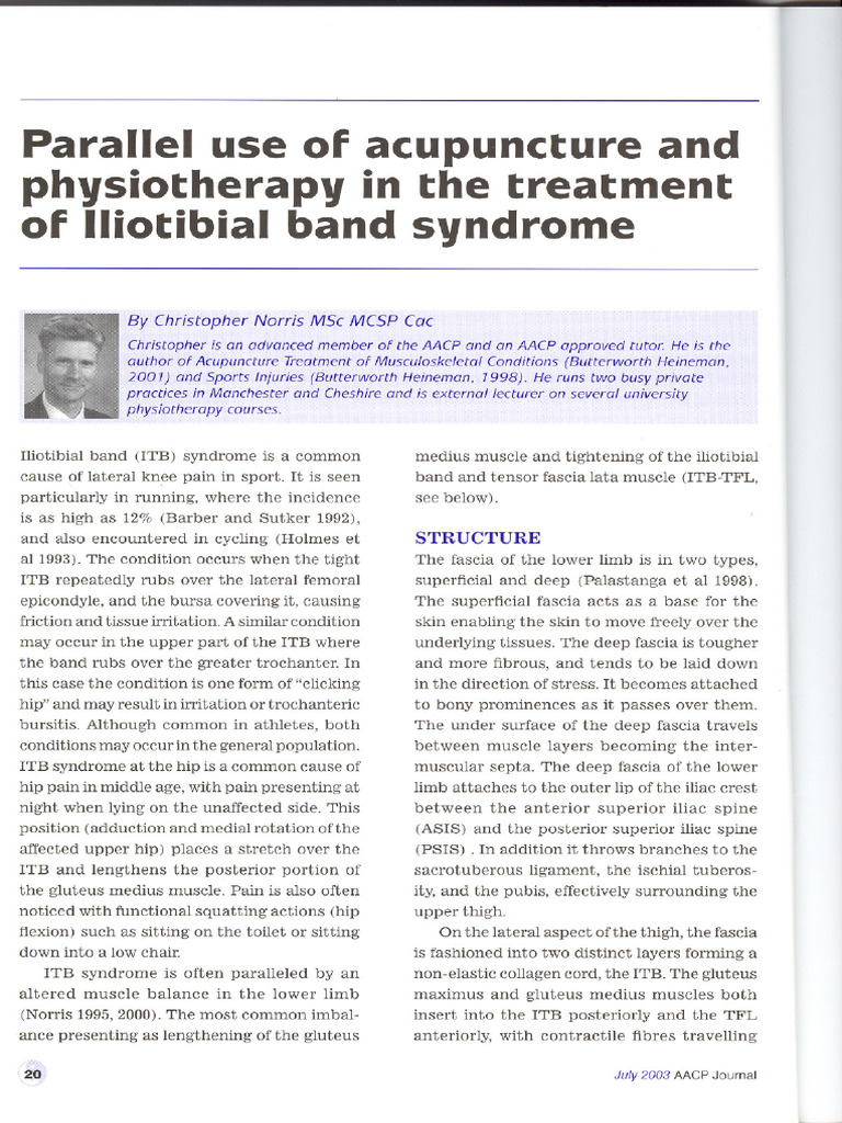 2003 - Norris - Parallel Use of Acupuncture and Physiotherapy in The ...