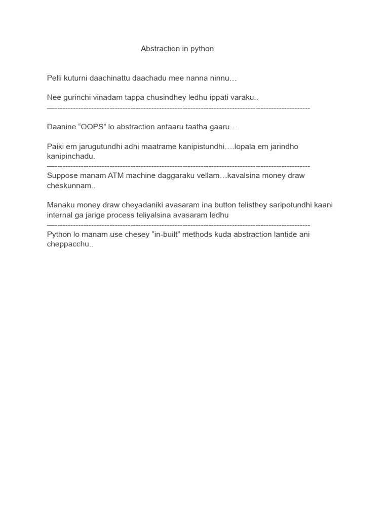 Abstraction in Python | PDF