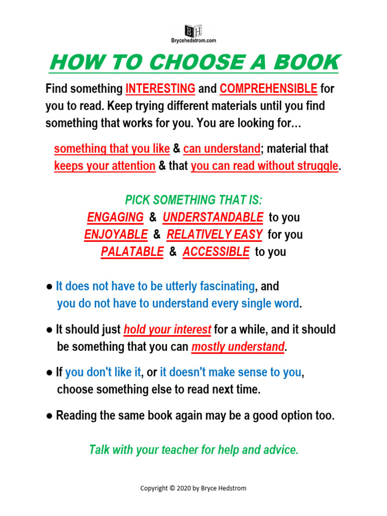 How To Choose A Book | PDF