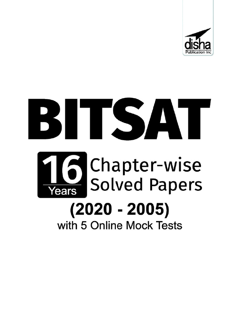BITSAT 16 Years Chapter-Wise Solved Papers | PDF