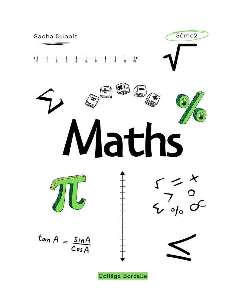 Page de Garde Model Cahier de Maths | PDF