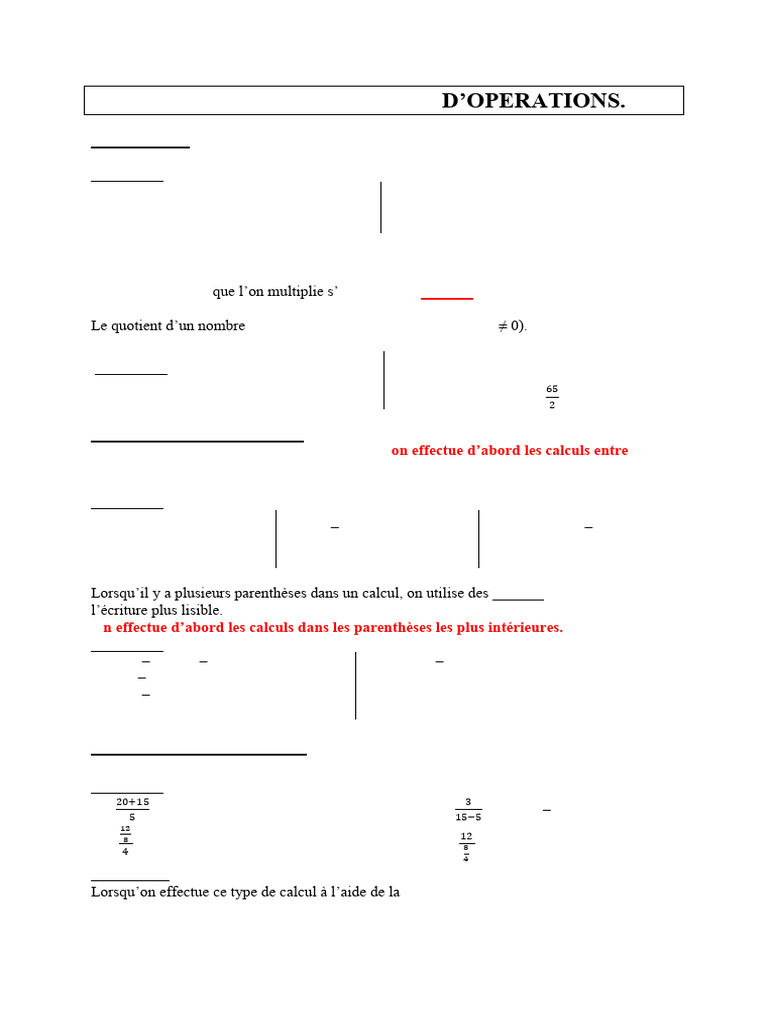 Enchainement Operations | PDF