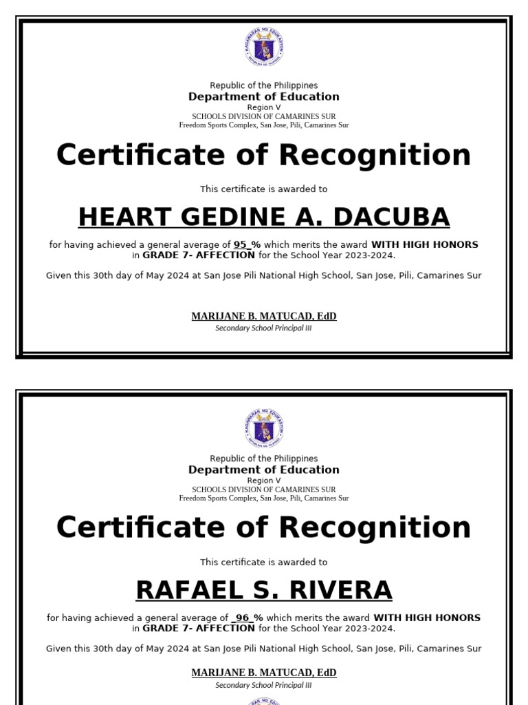 Certificate Template 1 | PDF