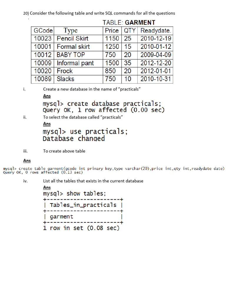 SQL Query Revision-EX1 | PDF