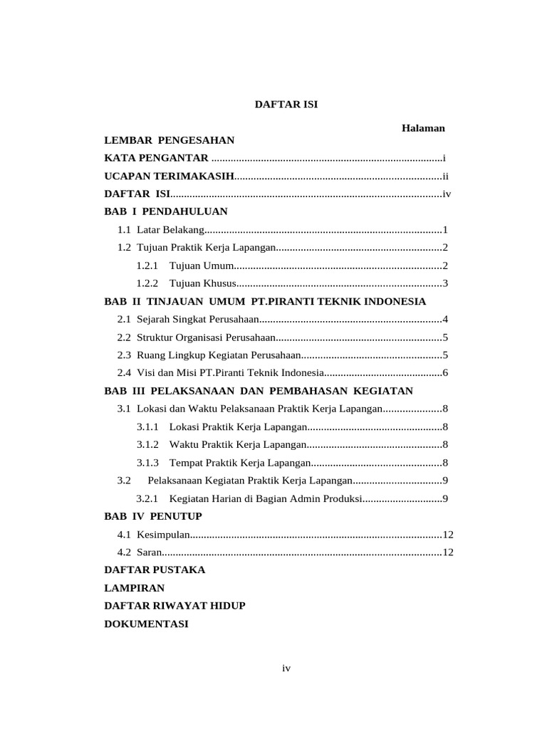 DAFTAR ISI Fix | PDF