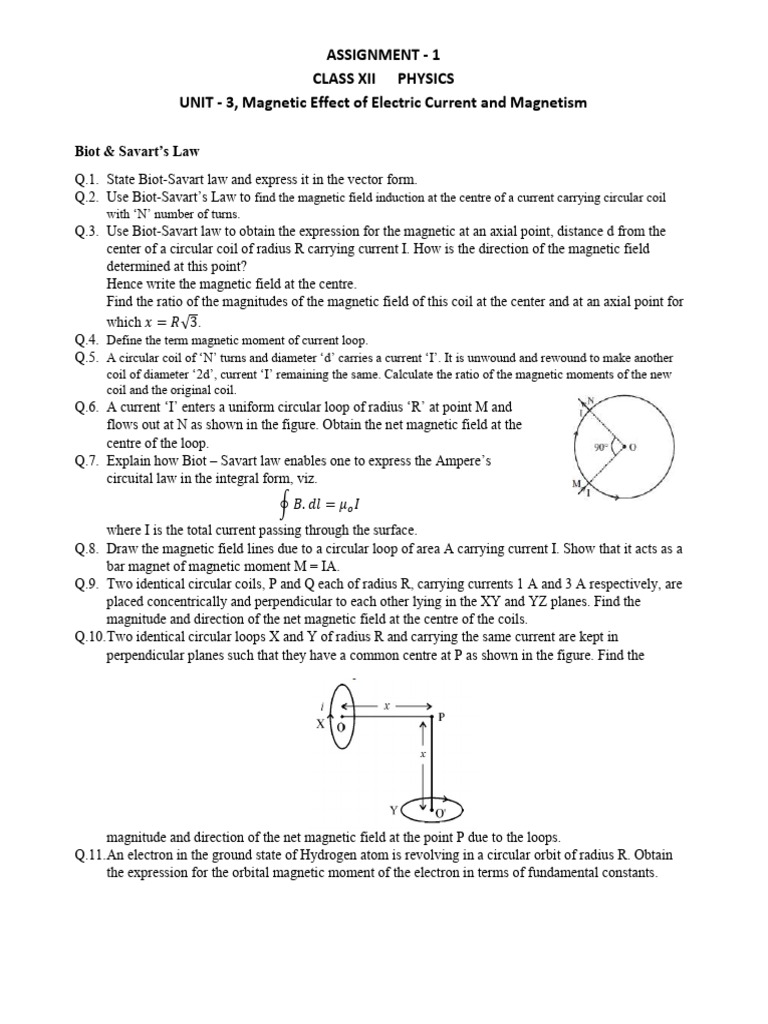 Biot-Savart Law and Magnetic Fields in Physics | PDF | Magnetic Field | Electron