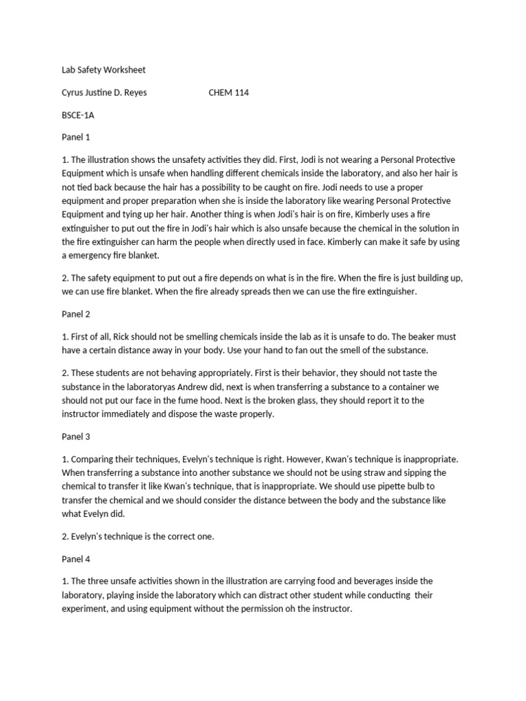 Lab Safety Work-WPS Office | PDF