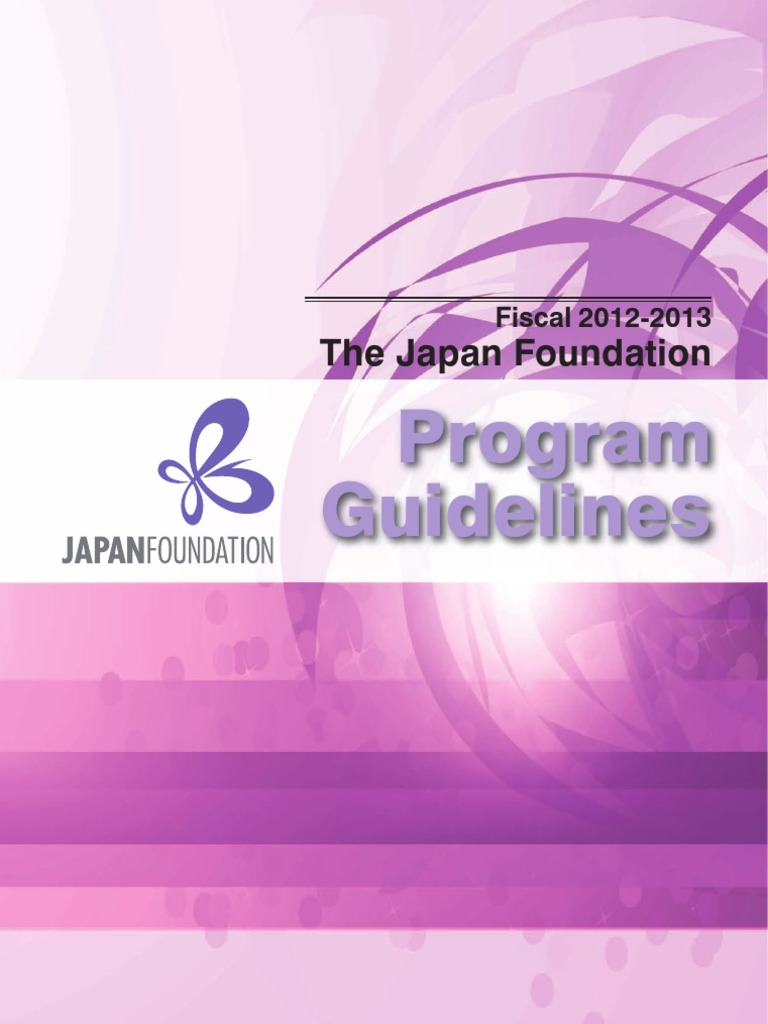 Japan Foundation Program Guide | PDF | Finance & Money Management