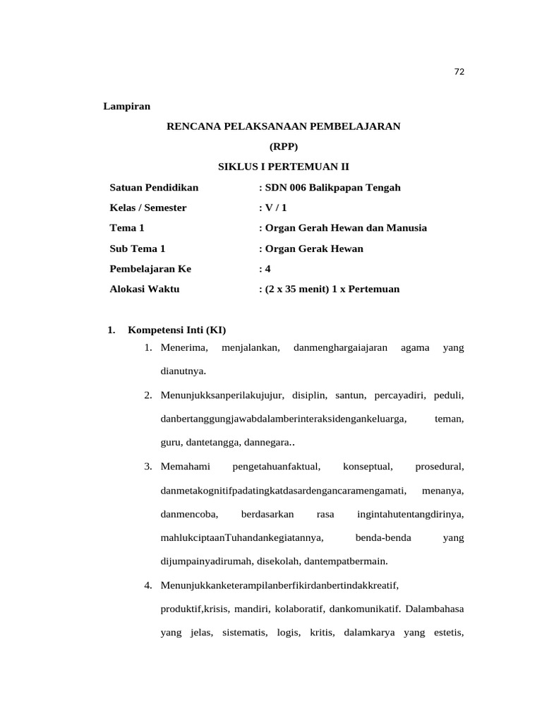 RPP Siklus I Pert 2 | PDF