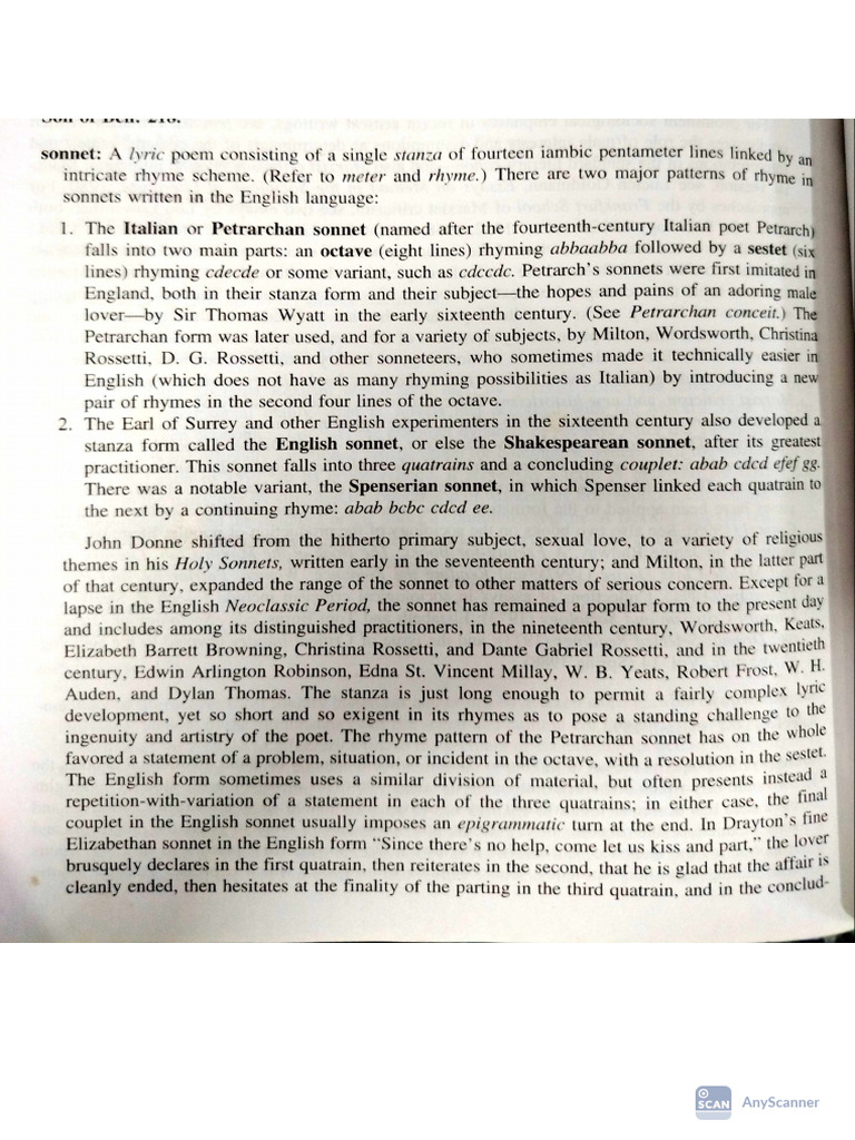 Sonnet by M H Abrams | PDF