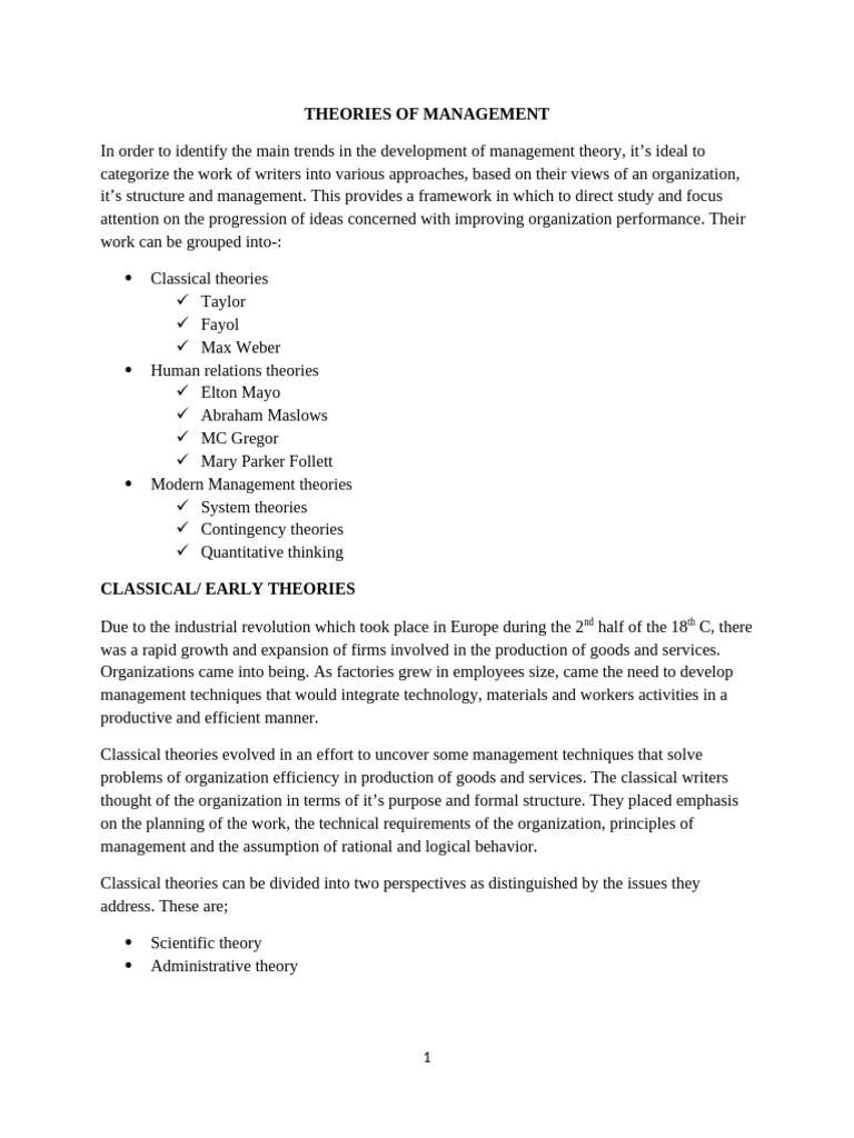 Theories Of Management Pdf