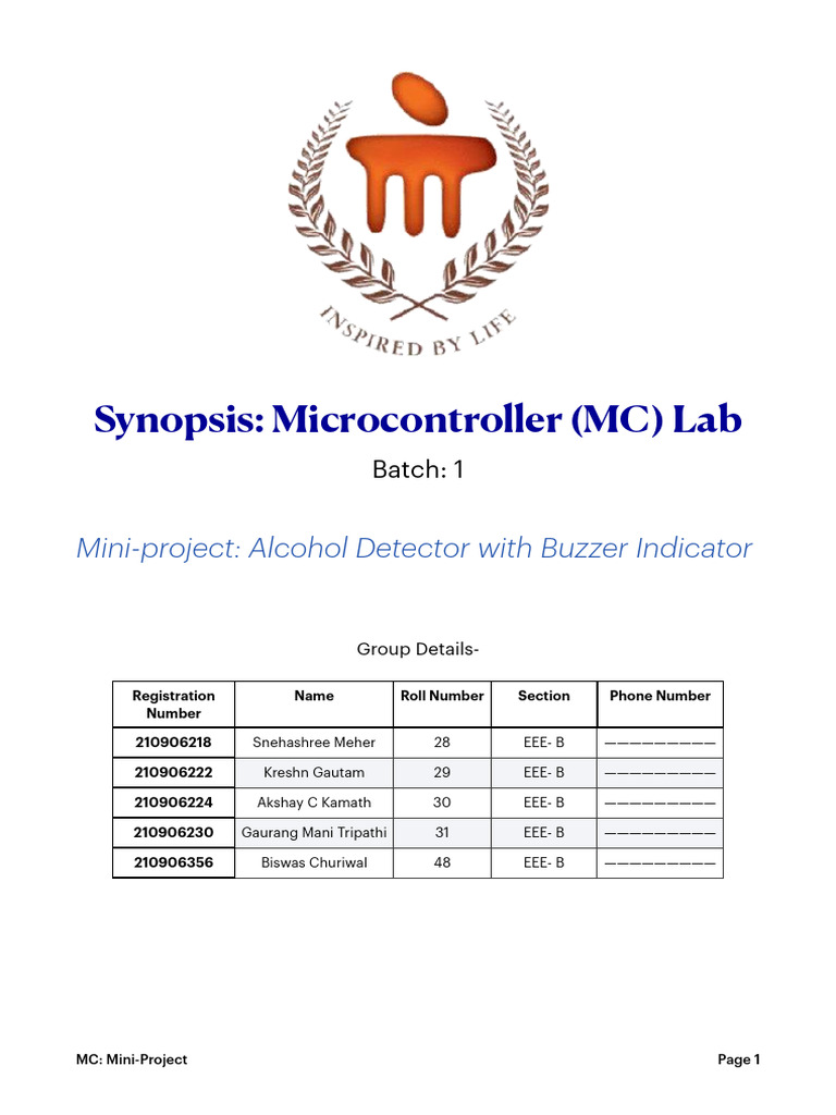 Report - Alcohol Detector With Buzzer Indicator | PDF