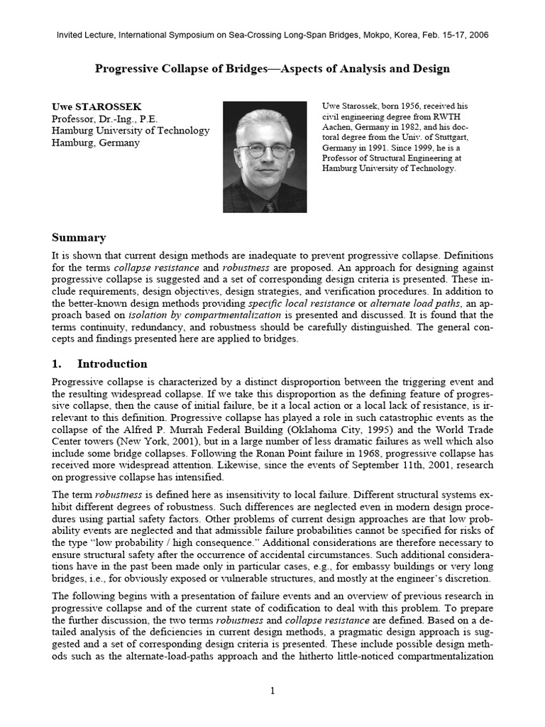 Fardapaper Progressive Collapse of Bridges-Aspects of Analysis and ...