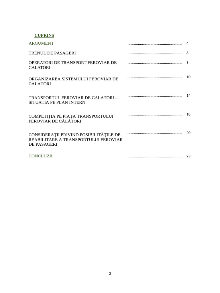 Transportul Feroviar de Calatori | PDF
