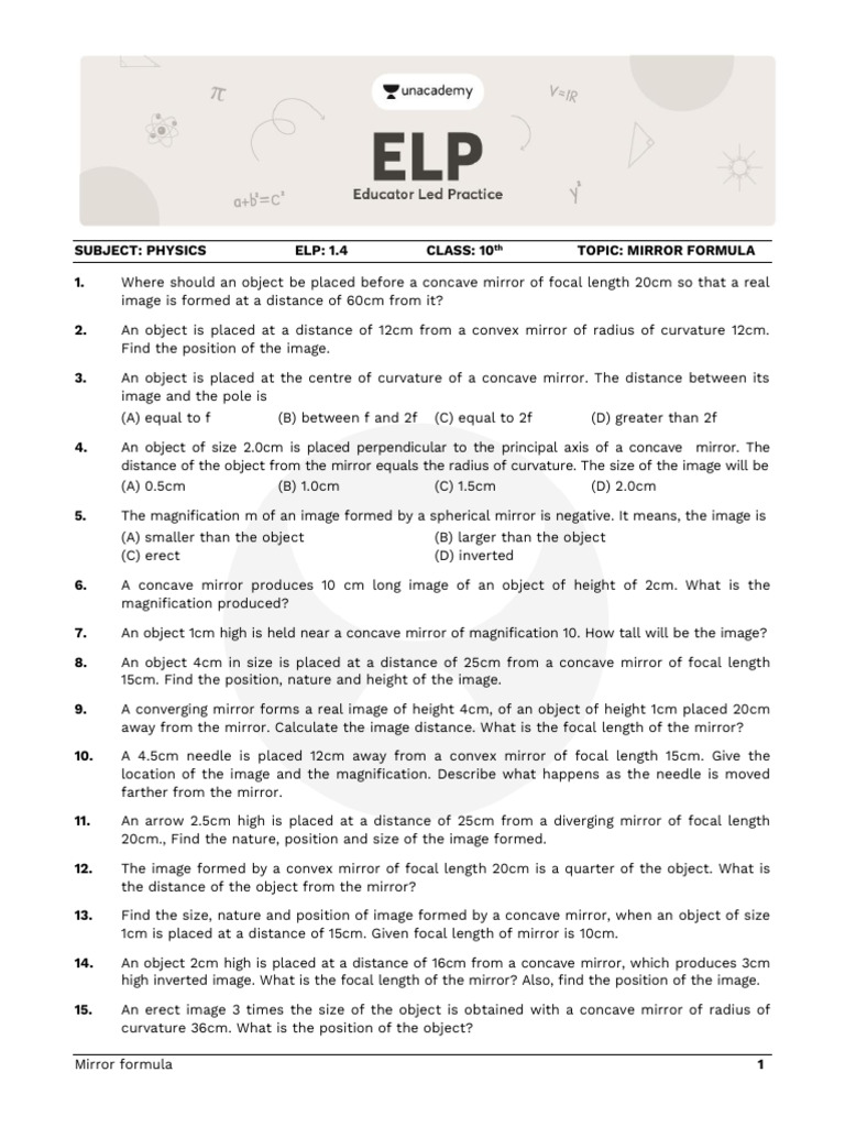 ELP-1.4 - (Mirrors Formula) | PDF