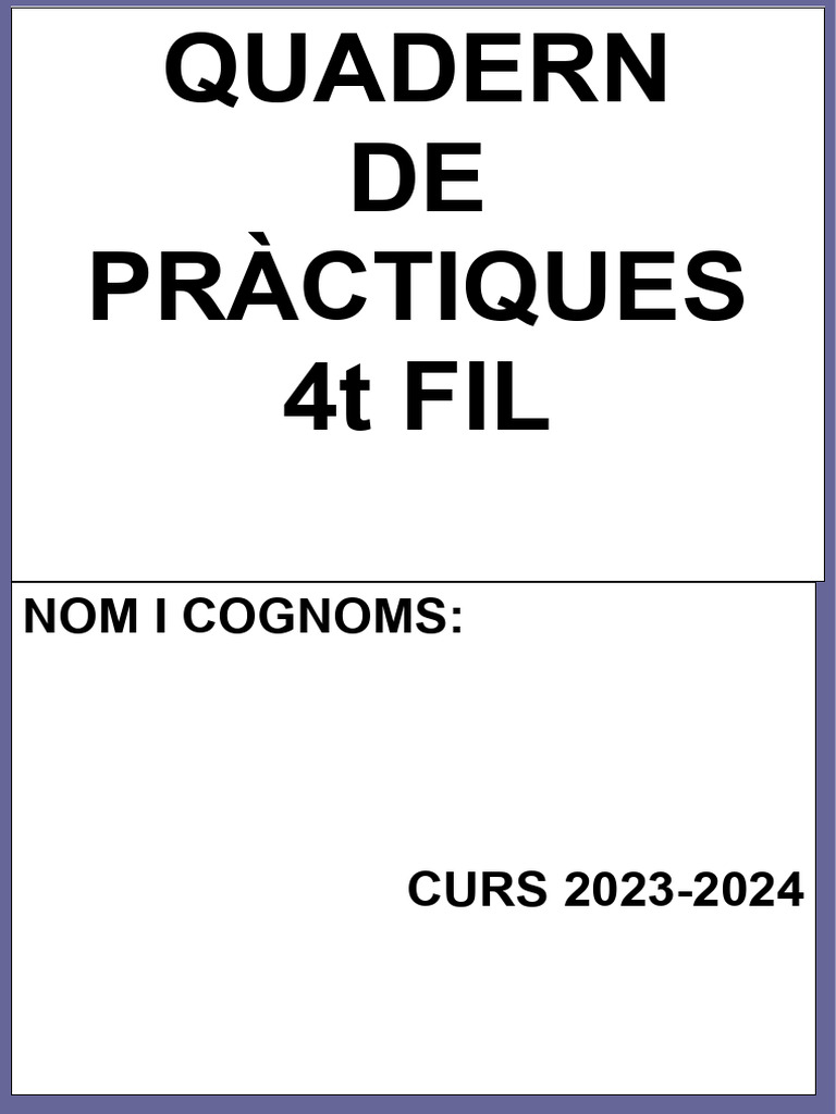 Quadern de Pràctiques | PDF