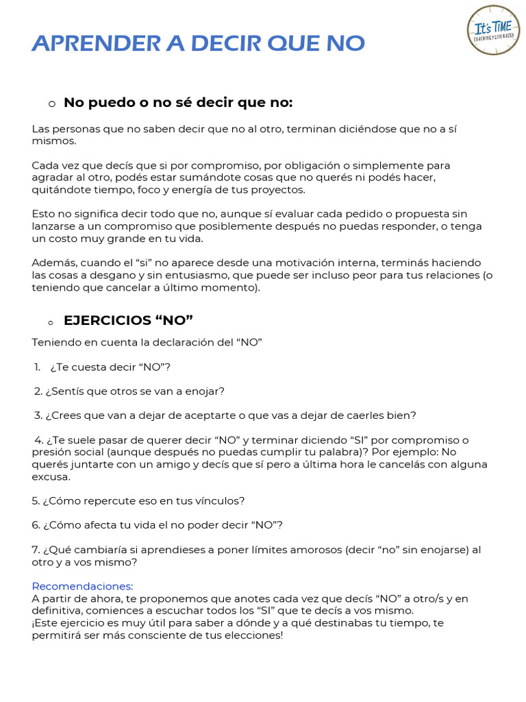 Aprender A Decir Que No Pdf