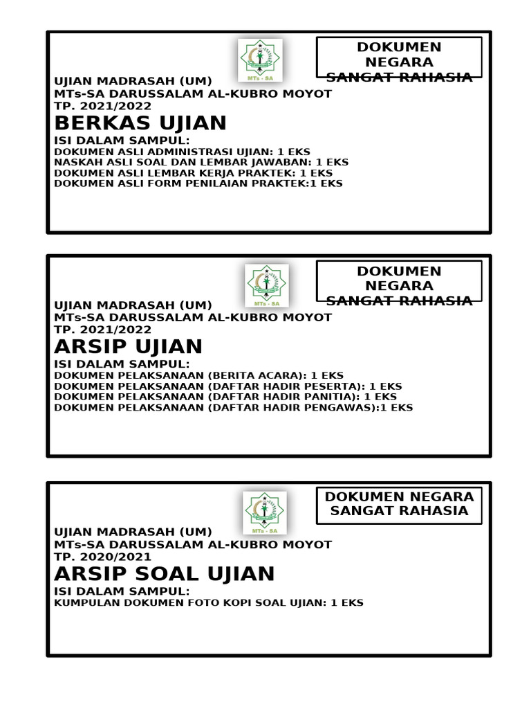 Berkas Ujian: Dokumen Negara Sangat Rahasia | PDF