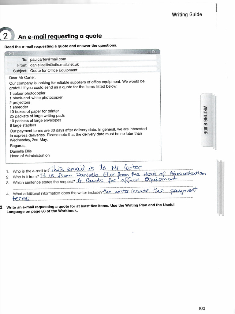 Email Request Quote Model | PDF