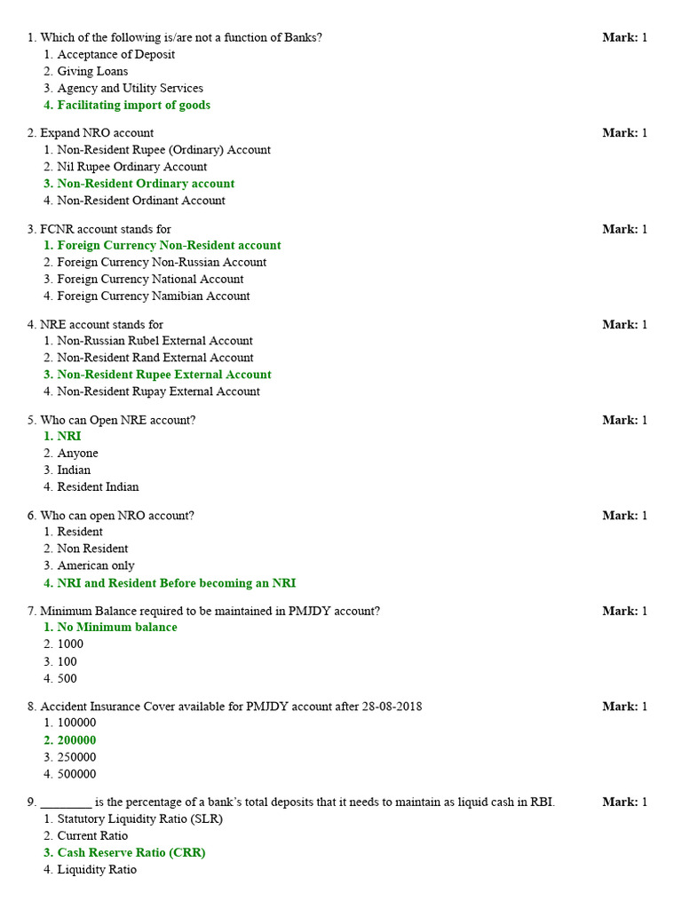 Banking and Financial Concepts MCQs | PDF | Investment Fund | Expense