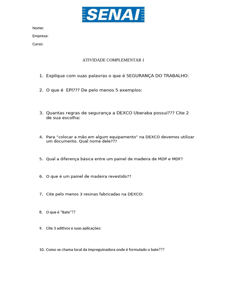 Atividade Complementar - 1 | PDF