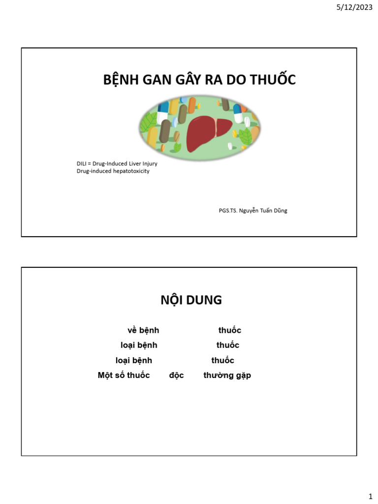 DRUG INDUCED LIVER DISEASE (NTD) - CAO HỌC 2023 | PDF