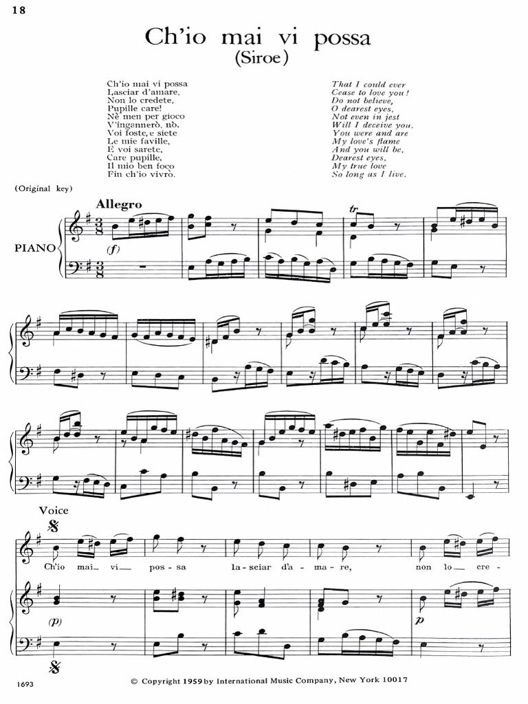 Ch'io Mai VI Possa ( Siroe') | PDF