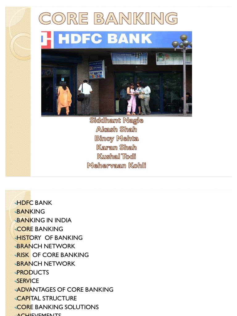HDFC Core Banking | PDF | Banks | Economies